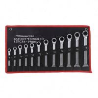 China 7PCS Ratchet Wrenches CRV Steel  with Metric and SAE 72-Tooth Box End and Open End Standard Wrench Set with Organizer Cloth Bag for sale