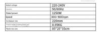 China 1250W 220mm Professional Wall Sander, 110V/220V Auto-Dust Suction Wall Polishing & Putty Machine Adjustable Speed for sale