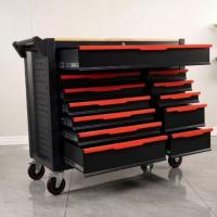 China JimBon Heavy Duty Tool Cabinet with Drawers Workbench Top Wheeled Storage Cart for Garage Workshop for sale
