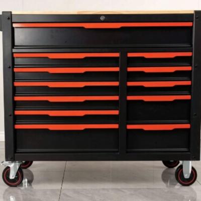 China Steel Heavy Duty Black 9-Drawer Tool Chest Trolley with Casters OEM/ OBM Customizable 500kg Load Capacity Modern Design for sale