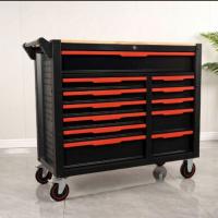 China Steel Heavy Duty Black 9-Drawer Tool Chest Trolley with Casters OEM/ OBM Customizable 500kg Load Capacity Modern Design for sale