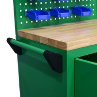 China Green Iron Cabinet Industrial Tool Storage Trolley with Multiple Drawers Pegboard Back Panel JimBon Wholesale for sale