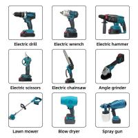 China Factory Direct 21V Cordless 2-Tool Combo Kit, Brushless Impact Wrench + Angle Grinder with 2 Lithium Batteries,  DIY Projects for sale
