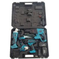 China Factory Price Power Tool Cordless Drill Wrench Angle Grinder Hand Tools Suit Case Tools Set for sale