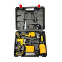 China Yellow Combo Power Tools 21V Brushless Motor OEM Cordless Drill Wrench Angle Grinder Set with 2000mA Battery 1 Year Warranty for sale