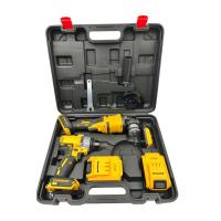 China Yellow Combo Power Tools 21V Brushless Motor OEM Cordless Drill Wrench Angle Grinder Set with 2000mA Battery 1 Year Warranty for sale
