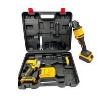 China Yellow Combo Power Tools 21V Brushless Motor OEM Cordless Drill Wrench Angle Grinder Set with 2000mA Battery 1 Year Warranty for sale