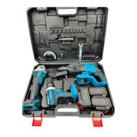 China 20V Brushless Factory Price Power Tool Set Cordless Drill Hammer Angle Grinder Hand Tools Suit Case Tools Set for sale