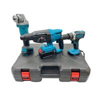 China 20V Brushless Factory Price Power Tool Set Cordless Drill Hammer Angle Grinder Hand Tools Suit Case Tools Set for sale