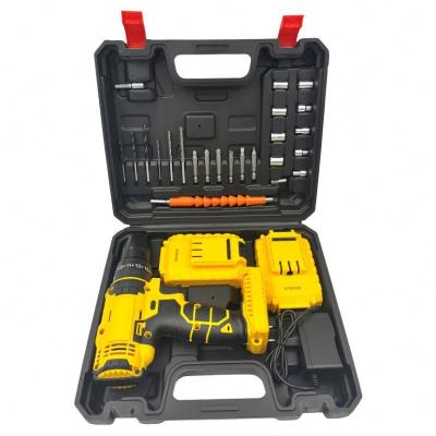 China Factory Price 21V Cordless Drill Kit with Mini and Impact Drill Hand Tools in Suit Case for Repair OEM Customizable for sale