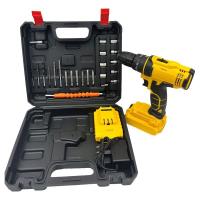China Factory Price 21V Cordless Drill Kit with Mini and Impact Drill Hand Tools in Suit Case for Repair OEM Customizable for sale