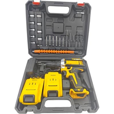 China High-Power Industrial Grade Rechargeable Hand Drill Household Electric Tool Lithium Battery Multifunctional Brushed Impact Drill for sale