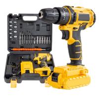 China 21V Cordless Driver Kit 3/8inch Keyless Chuck Handheld Electric Drill ABS Plastic Wrenches Sockets Box 2 Batteries OEM Hard Case for sale