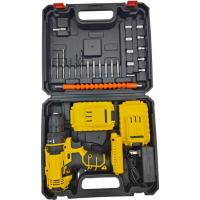 China 21V Cordless Driver Kit 3/8inch Keyless Chuck Handheld Electric Drill ABS Plastic Wrenches Sockets Box 2 Batteries OEM Hard Case for sale