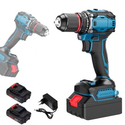 China Customized 10mm Lithium Battery Drill Kit with 21V Dual-speed Screwdriver for sale