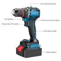 China 21V Cordless Electric Drill Impact Drill Kit with Lithium-Ion Battery, Adjustable Speed, High Torque, Portable Drill Kit for sale