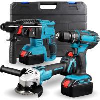 China 3-in-1 Tool Kit - Cordless Electric Tool Set - Electric Hammer - Angle Grinder - Electric Drill for sale