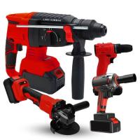 China Portable Electric Tool Set - Electric Drill, Electric Hammer, Angle Grinder, Wrench Set, Four-piece Combination, Lithium Battery for sale