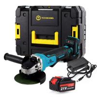 China 2-piece Industrial-grade 21V Lithium Battery Cordless Drill and Angle Grinder Power Tool Kit, Equipped with Brushless Motor for sale