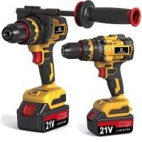 China Portable High-power Brushless Cordless Impact Drill Electric Screwdriver Lithium Battery Drill Kit for sale