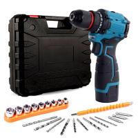 China Wireless Electric Drill with 16.8V Lithium Battery, Dual-speed Reversible, Suitable for Home DIY Use, Comes with Two Batteries for sale