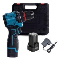 China Wireless Electric Drill with 16.8V Lithium Battery, Dual-speed Reversible, Suitable for Home DIY Use, Comes with Two Batteries for sale