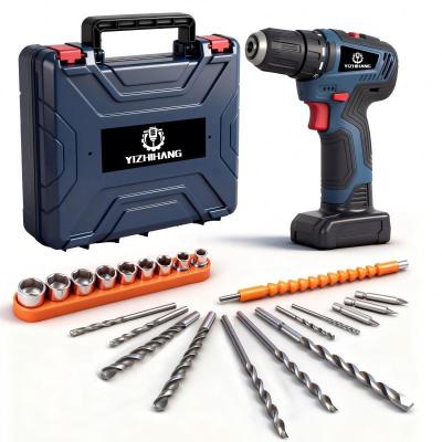 China Professional Electric Impact Cordless Drill Battery 21V Household Lithium-powered Hand Tool Kit for sale