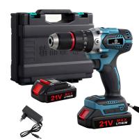 China 21v Portable Electric Drill Kit - Factory Source Cordless Impact Drill Motor Tool, with Speed Control and Lithium Battery for sale