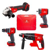 China 4-piece Cordless Power Tool Kit - Electric Hammer, Angle Grinder, Electric Drill, Wrench, with Lithium Battery for sale