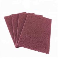 China 7447 Scouring Pad Sheets Red Heavy Duty Hand Polishing Pad Scouring Polishing Pad for sale