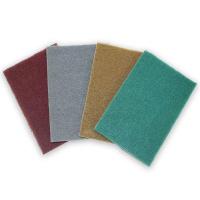 China 7447 Scouring Pad Sheets Red Heavy Duty Hand Polishing Pad Scouring Polishing Pad for sale