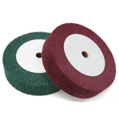 China Non Woven Wire Brush Drum Surface Conditioning Abrasive Wheel Wire Wheel Burnishing Tool for Metal Surface Polishing Grinding for sale