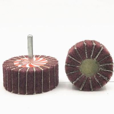 China Abrasive 50 X 30 mm Red Medium Non-woven Mounted Interleaf Combi Mounted Non Woven Sand Cloth Flap Wheel for sale