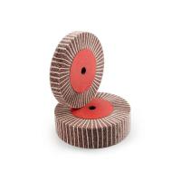 China 120x100x19mm Medium Hardness 25mm Non Woven Wire Abrasive Surface Conditioning Drawing Polishing Burnishing Flap Wheel OEM for sale