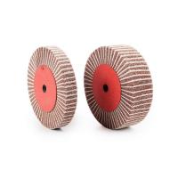China 120x100x19mm Medium Hardness 25mm Non Woven Wire Abrasive Surface Conditioning Drawing Polishing Burnishing Flap Wheel OEM for sale