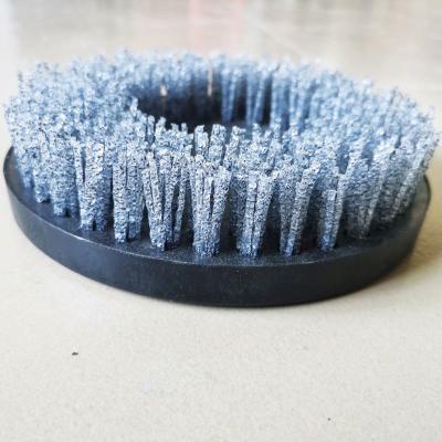 China Industrial 6 Inch Silicon Carbide Antique Brush Diamond Circular Abrasive Wire Disc Cleaning Brush for Granite Marble for sale
