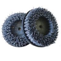 China Industrial 6 Inch Silicon Carbide Antique Brush Diamond Circular Abrasive Wire Disc Cleaning Brush for Granite Marble for sale