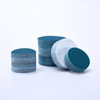 China Wholesale Blue Color 5inch Size Blue Color Anti Block Sanding Disc Look and Hoop Andpaper Grid Aluminum Oxide Sanding Disc for sale