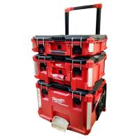 China Milwaukee Heavy Duty Multi-Purpose Tool Storage Red Box with Wheels | Portable Hardware Organizer Case for Garage, Camping & Outdoor Use for sale