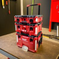 China Milwaukee Heavy Duty Multi-Purpose Tool Storage Red Box with Wheels | Portable Hardware Organizer Case for Garage, Camping & Outdoor Use for sale