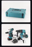 China Multi-functional Four-piece Rechargeable Lithium Battery Electric Tool Set Including Drill Angle Grinder Hammer for for sale