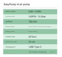 China B O S C H EasyPump Wireless Inflator Mini Electric Air Pump For Motorcycle Bike Car Tires Sports Equipment for sale