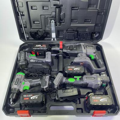 China Wholesale 4-in-1 Cordless Power Tool Set Jobsite Powerful Wrench Drill Angle Grinder Machine for sale