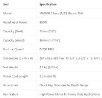 China Makita M6200 800W Corded Mixer Drill 13mm Keyed Chuck 0-700RPM Variable Speed Electric Drill for Plaster Paint Mud Mixing & Drilling for sale