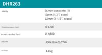 China 36V Lithium Cordless Rotary Hammer DHR263 SDS Plus 4-Groove 3 Functions Hammer Drill Impact Drill Electric Chisel For Concrete Masonry for sale