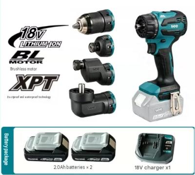 China Makita DDF491ZJ01 18V LXT Cordless Driver Drill with 4 Quick Change Attachments, Drilling Fastening Disassembly Power Tool for sale