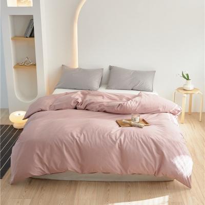 China Pink 100% Pure Long Staple Cotton Duvet Cover Bedding Set Bed Sheets for sale