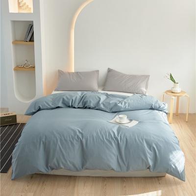 China Light Blue 100% Pure Long Staple Cotton Duvet Cover Bedding Clothes Bedding Sets for sale