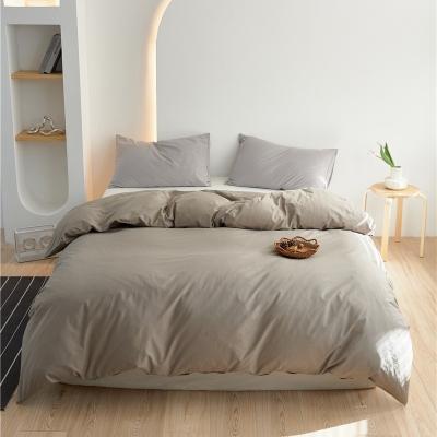 China Beige Color Cotton Duvet Cover Bed Clothes Bedding Set Large Order Supplier for sale