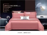 China Solid Pink Long Staple Cotton Embroidery Duvet Cover Bedding Set Textile for sale